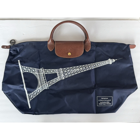 Longchamp | Bags | Longchamp Eiffel Tower Paris Foldable Nylon Tote Bag ...